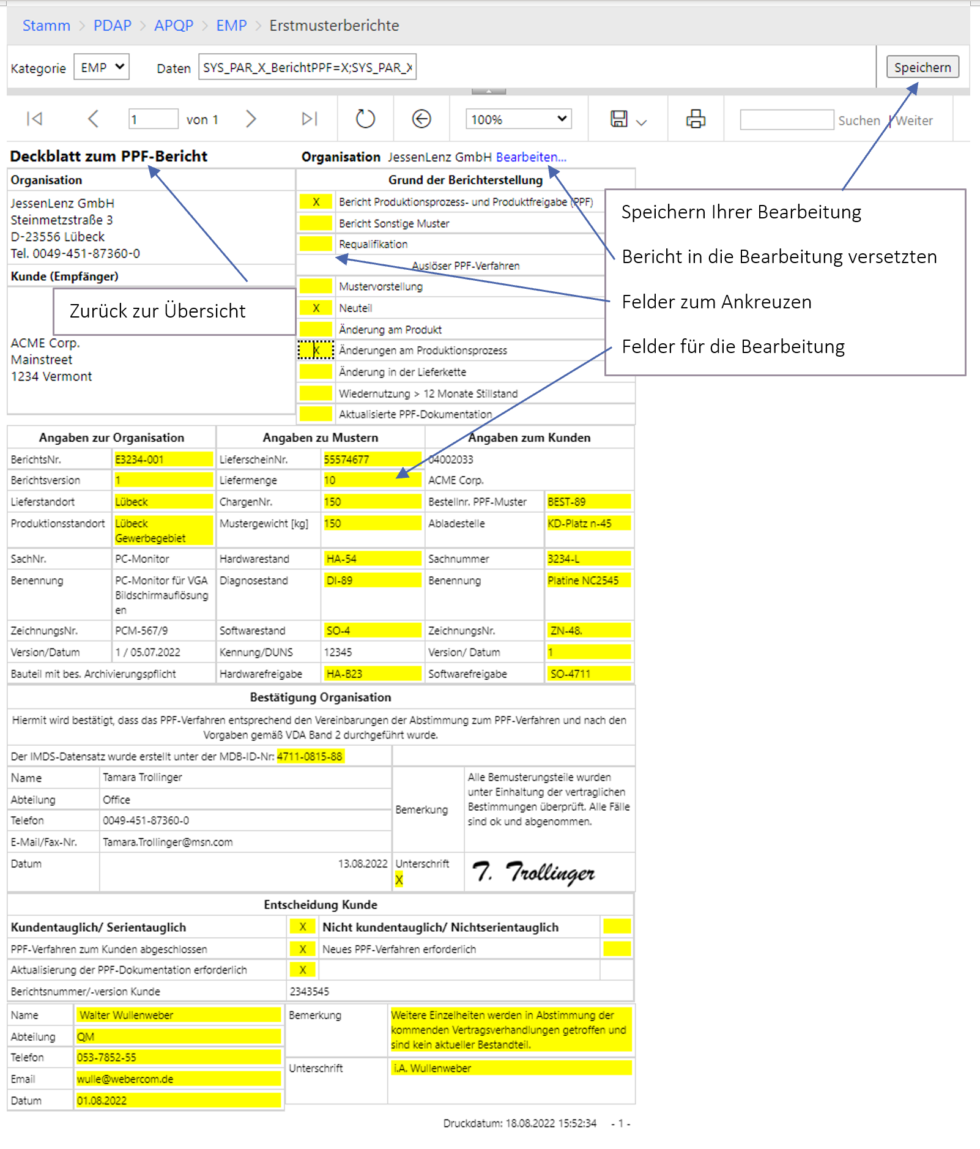 Erstmusterprüfbericht EMPB VDA-2-2020 angelehnt – PDAP ...